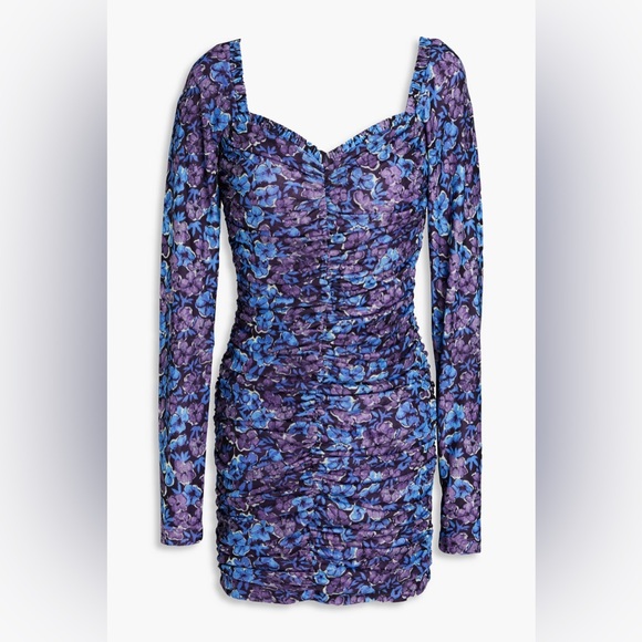 ROTATE | Dresses | Rotate Birger Christensen Kim Ruched Floral Print ...